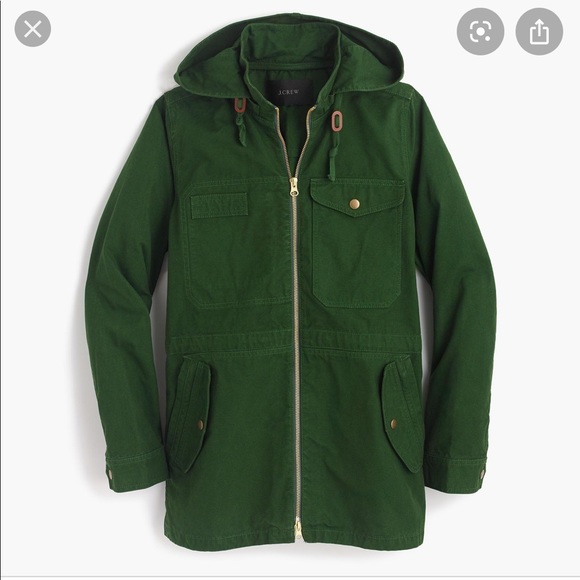 J. Crew | Jackets & Coats | Jcrew Cotton Anorak Jacket Xs Woodland ...